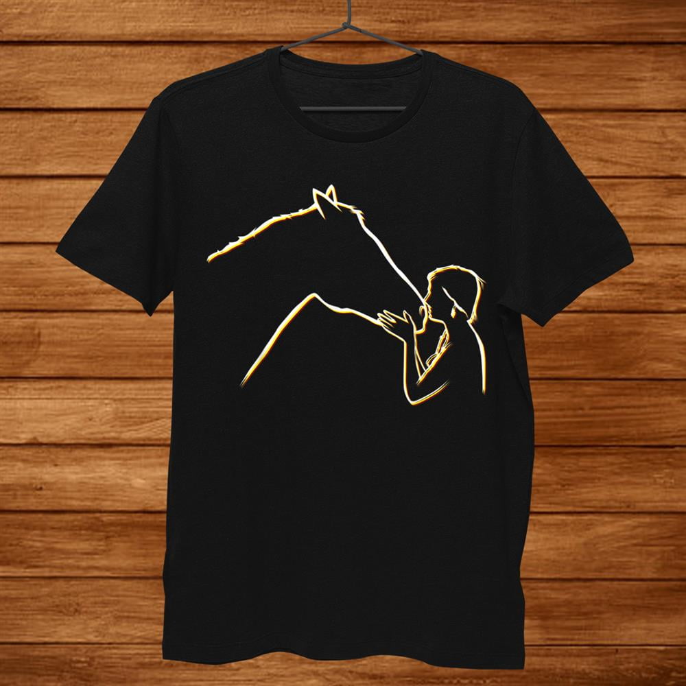 Horse And Girl Horseback Riding Shirt Gift Black Size up to 4XL ...