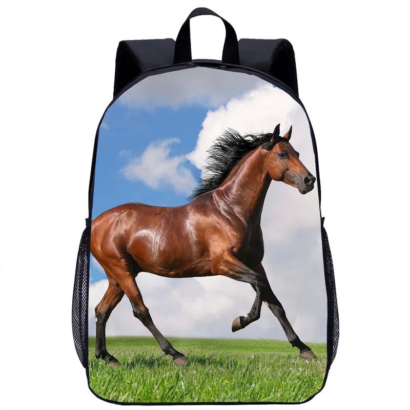 Horse Backpack Children's School Backpack Teenager Kids Cool 3D Print ...