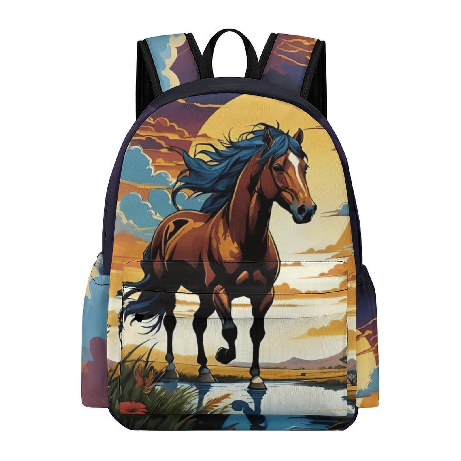 Horse Backpack Daily Commuting Casual Fashion 17 Inch Oxford Cloth ...