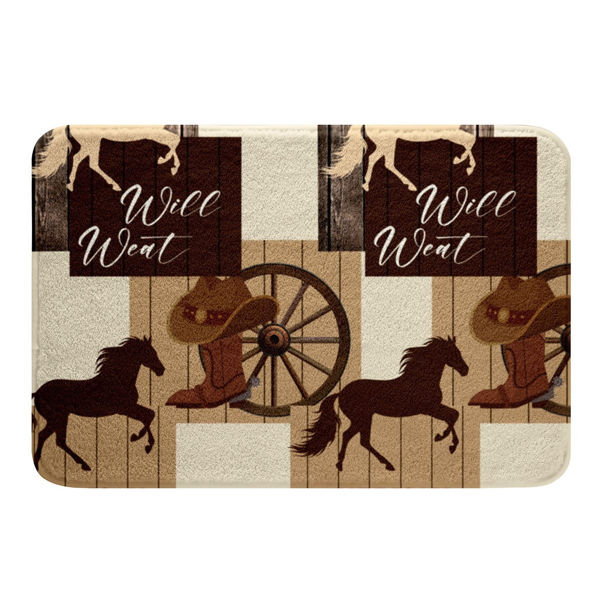 Horse Bathroom Rugs American Cowboy Boots Western Rug 20"x32",Farm ...