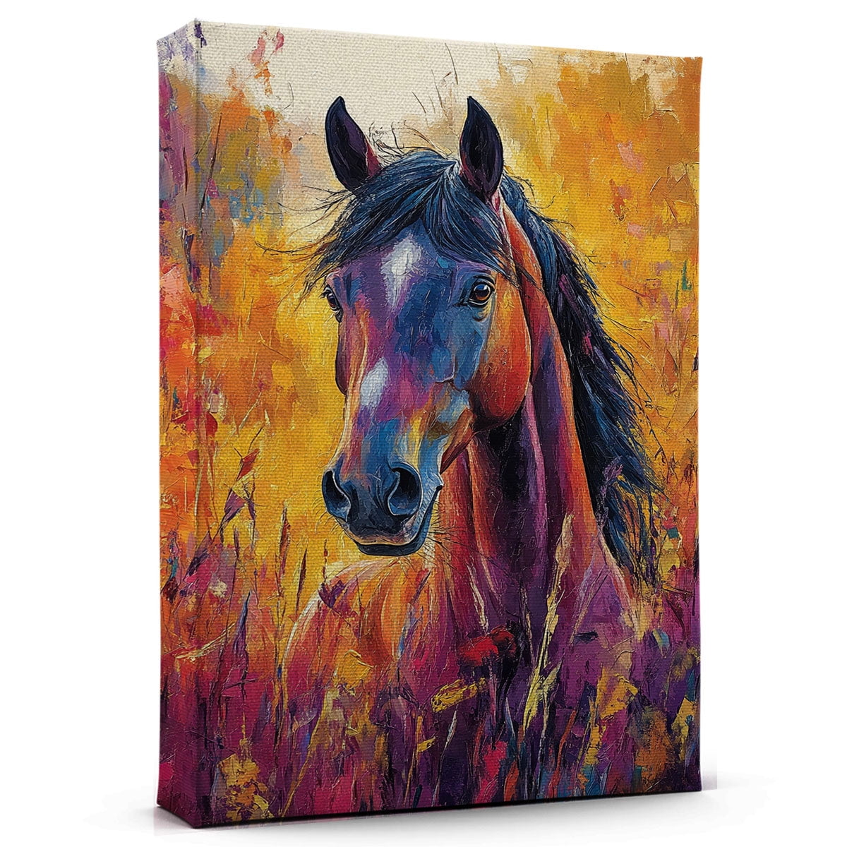 Horse Bay Stallion Hanoverian Canvas Art Animals, Colorful Horse Bay ...