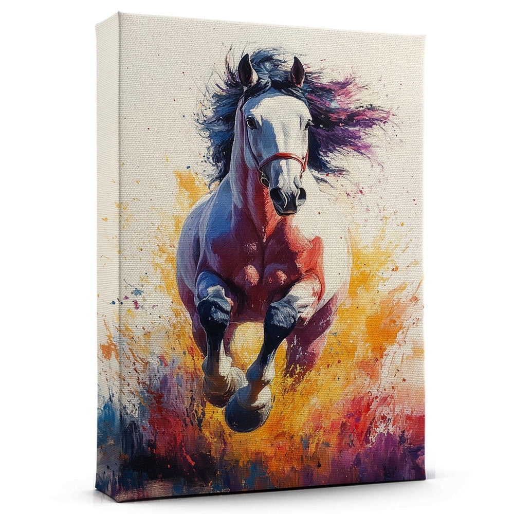 Horse Bay Stallion Hanoverian Canvas Painting Animal Artwork,Colorful ...