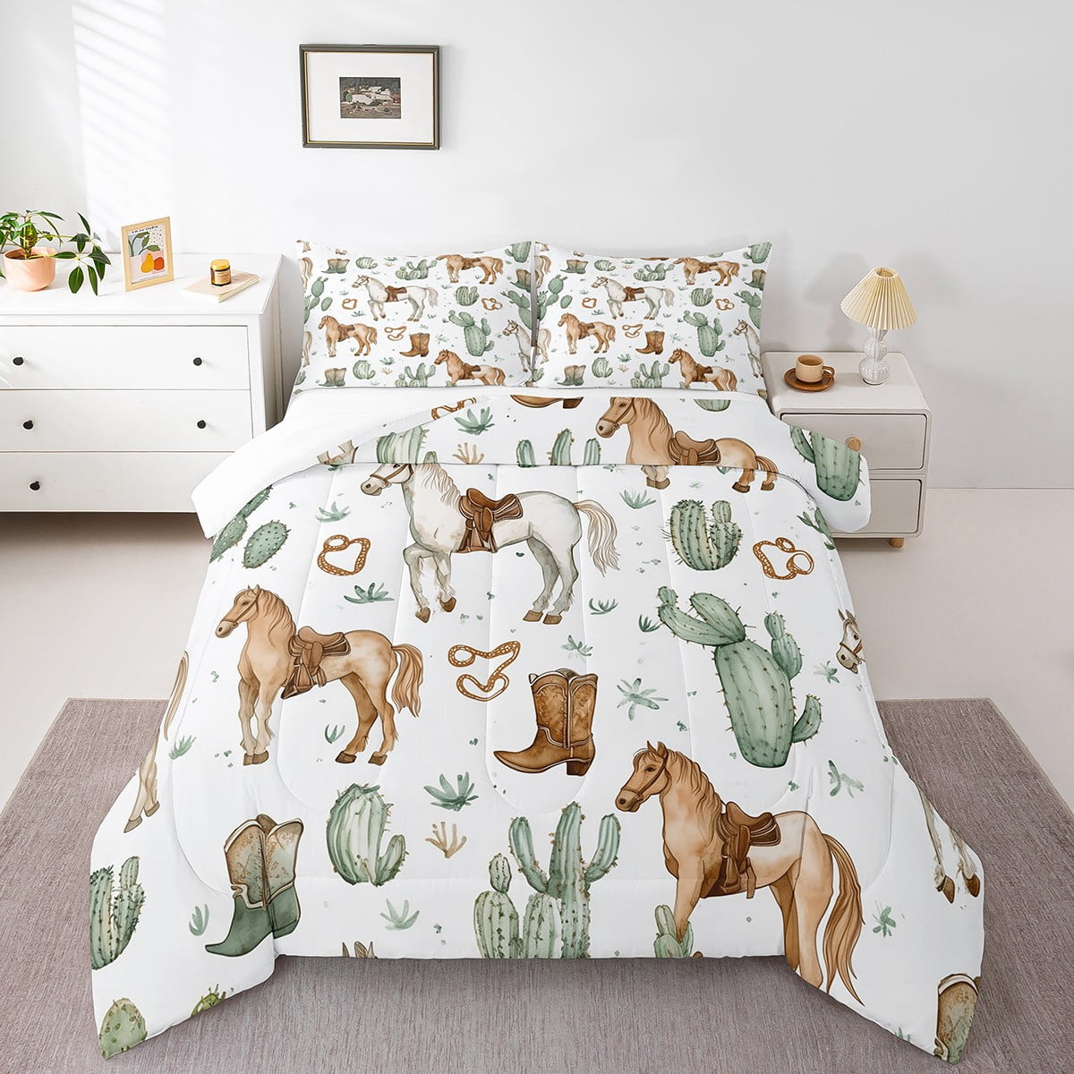 Horse Bedding Set Teens,Western Farmhouse Animal Twin Down Comforter ...