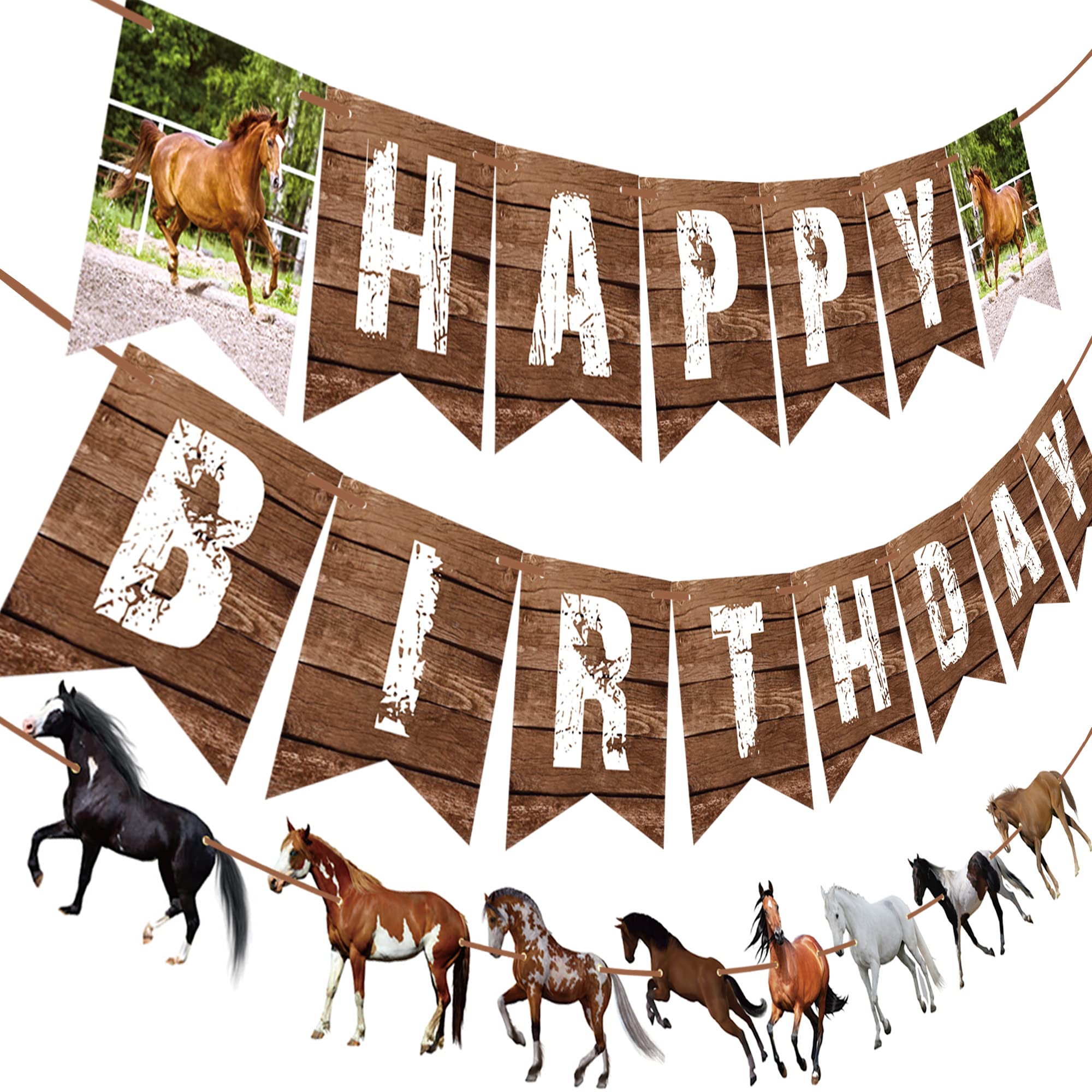 Horse Birthday Party Decoration Happy Birthday Banner Horse Sign ...