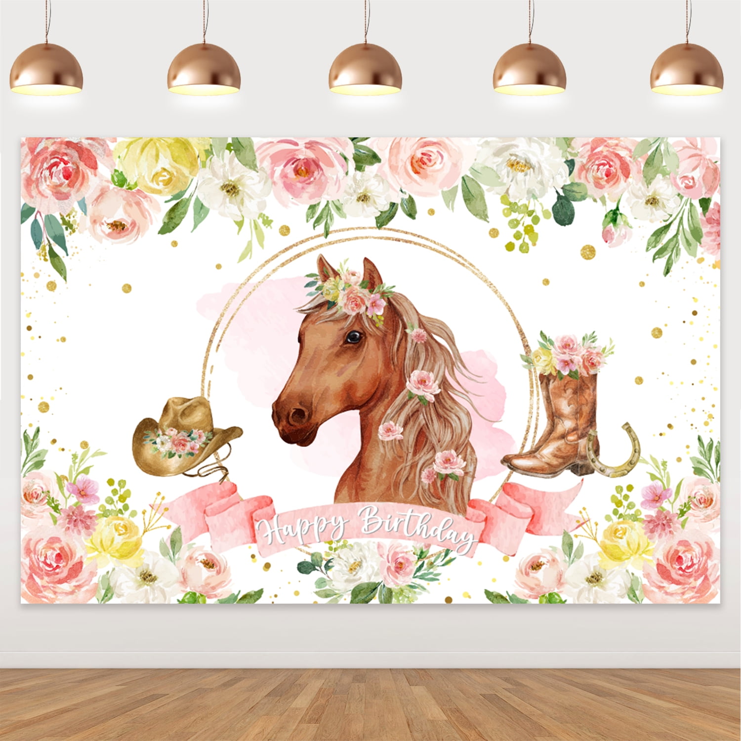 Horse Birthday Party Decorations Kit for Girls - Horse Theme Banner ...