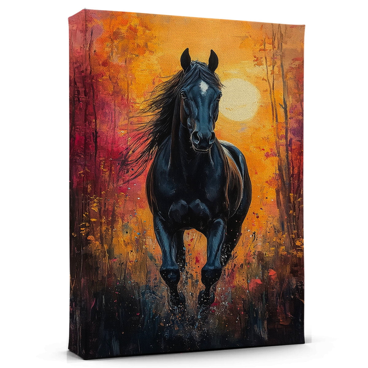Horse Black Morgan Canvas Art Animals, Colorful Horse Black Morgan ...