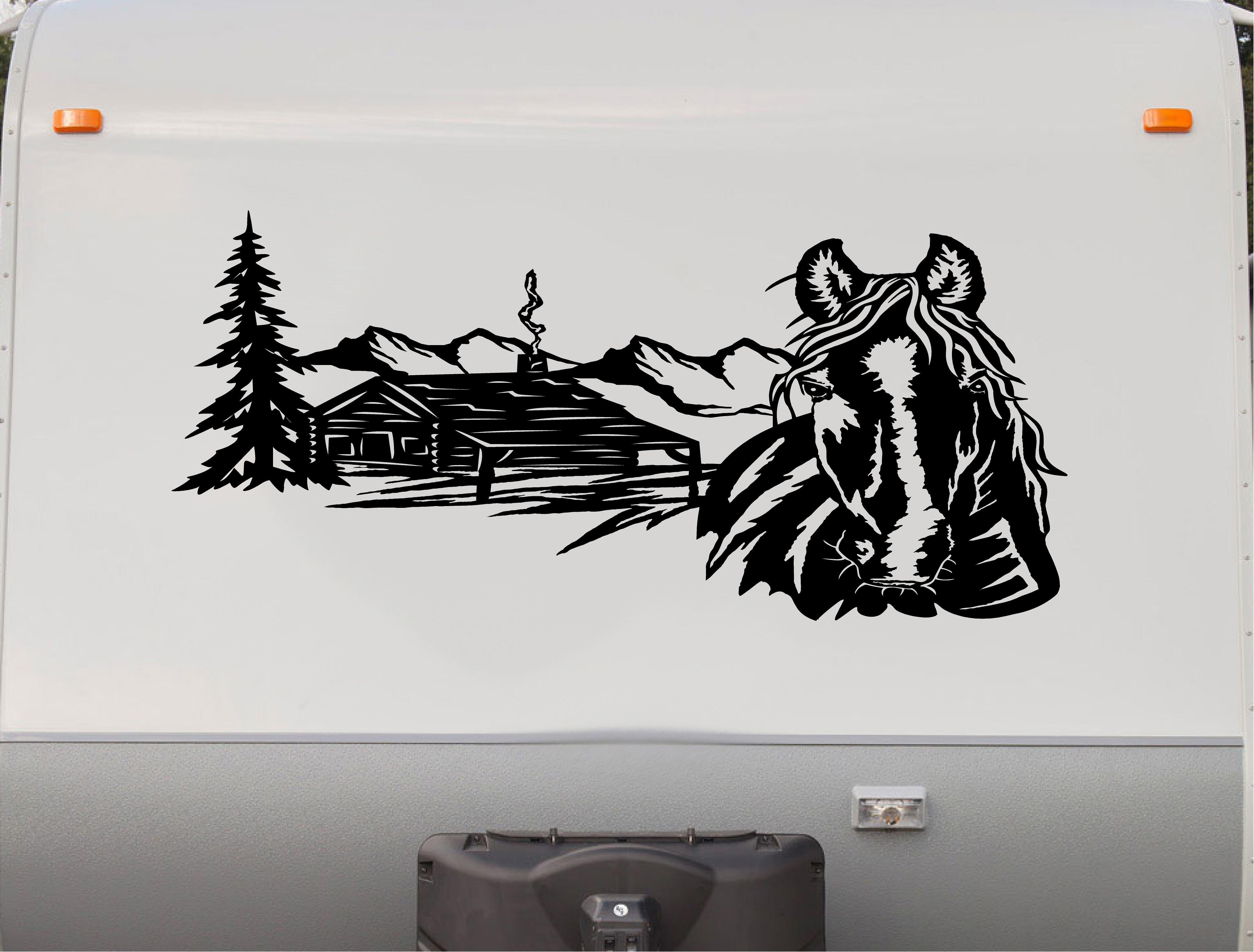Horse Cabin Camper Trailer Decals Replacement Stickers CRV03 - Walmart.com