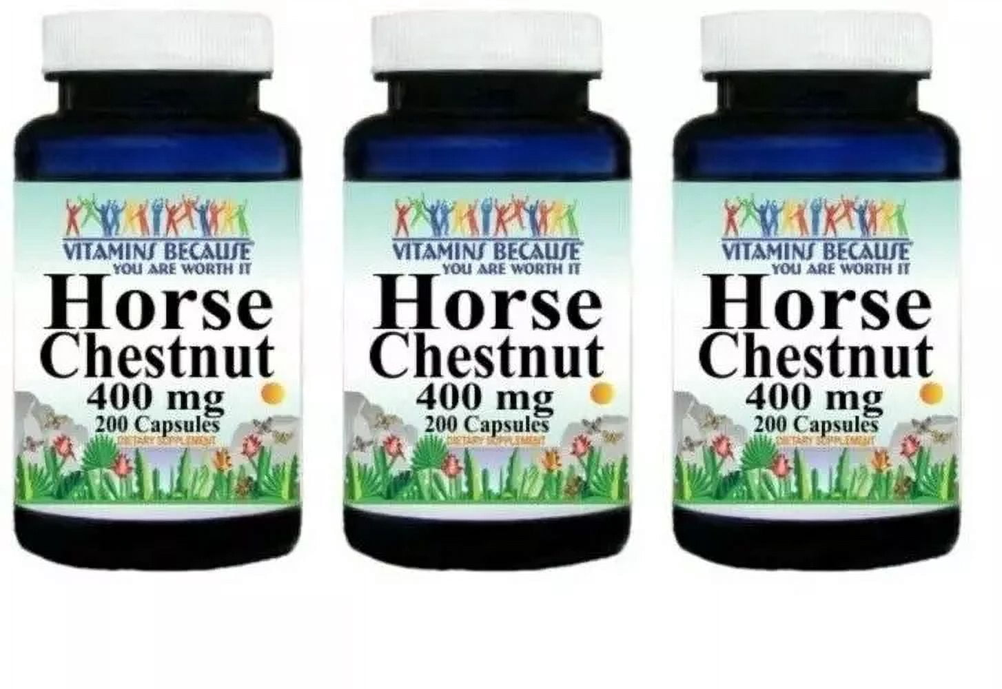 Horse_Chestnut_400Mg_3X200_Caps_Aesculus_Hippocastanum_Seed - Walmart.com