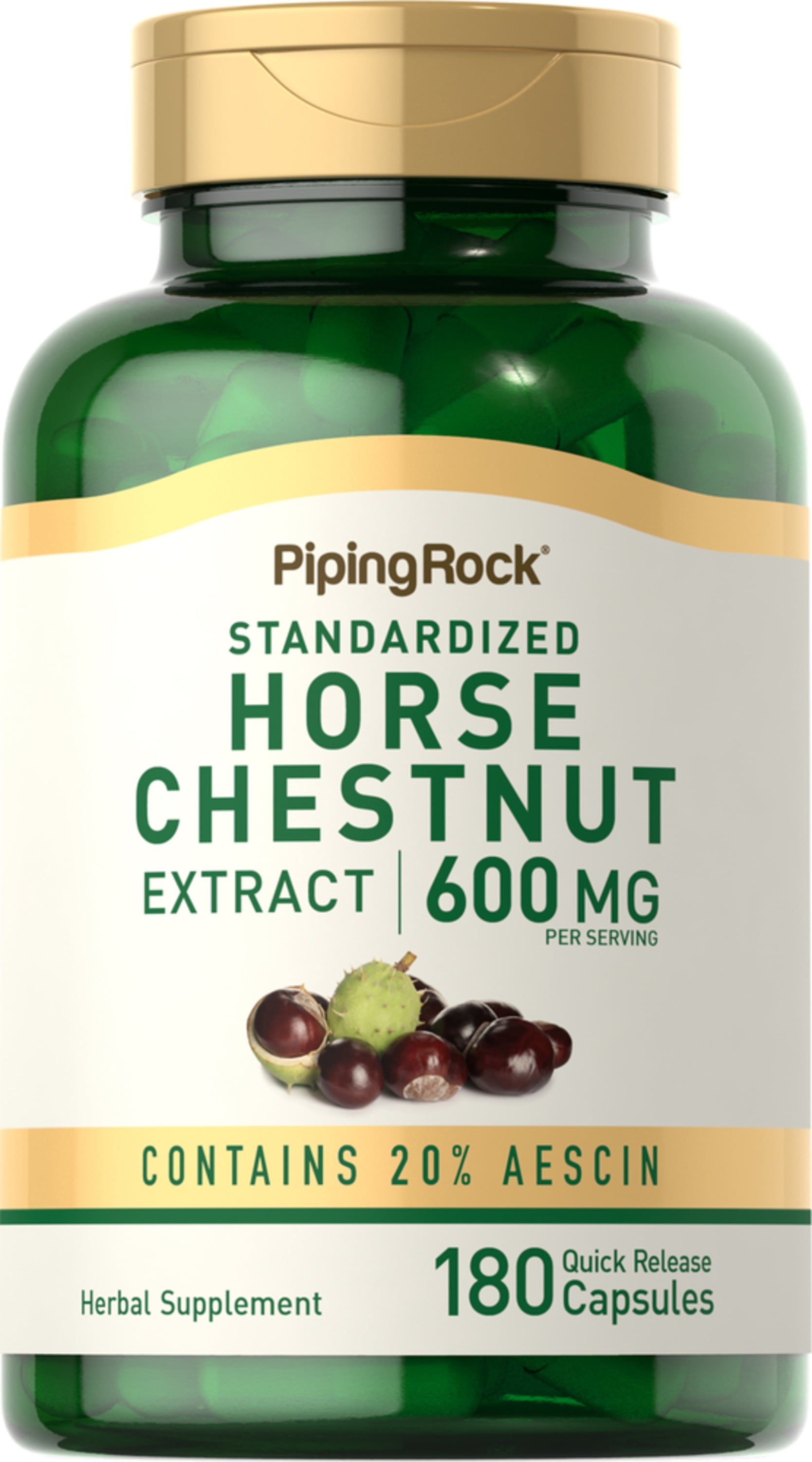 Piping Rock, Horse Chestnut Extract 600 mg, Quick-Release Capsules, 180 ...