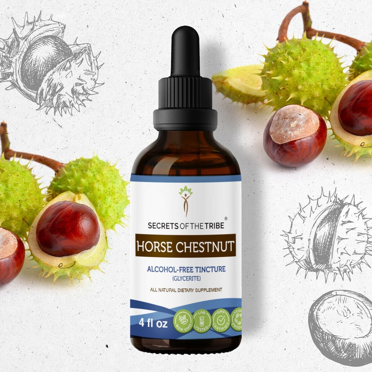 Secrets Of The Tribe Horse Chestnut Tincture Dietary Supplement ...