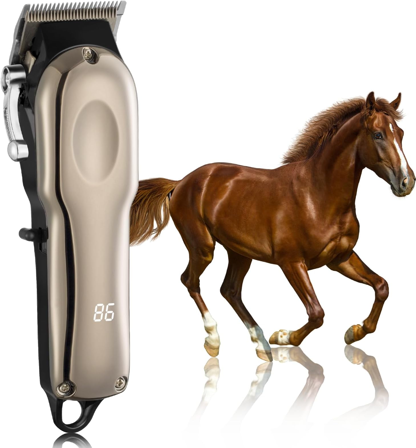 Horse Clippers Cordless Quiet, Professional Livestock Clippers with 4 ...