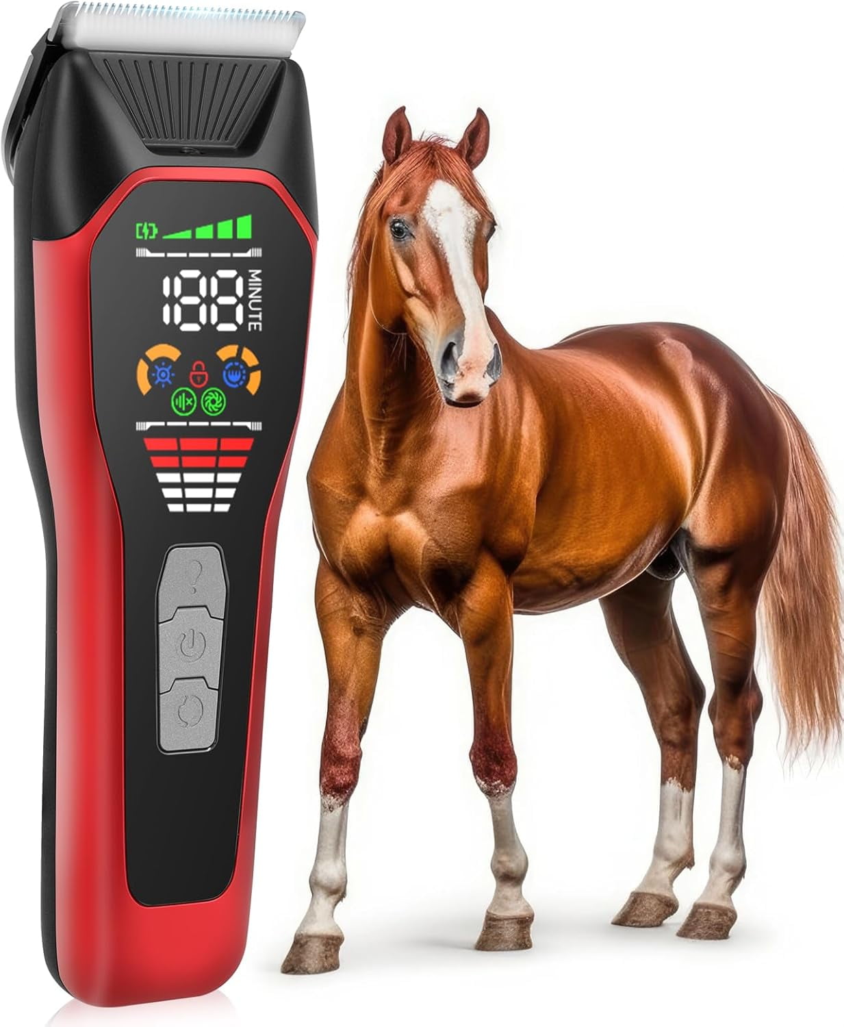 Horse Clippers Low Noise Rechargeble Horse Trimmer Kit, Pet Shaver for ...