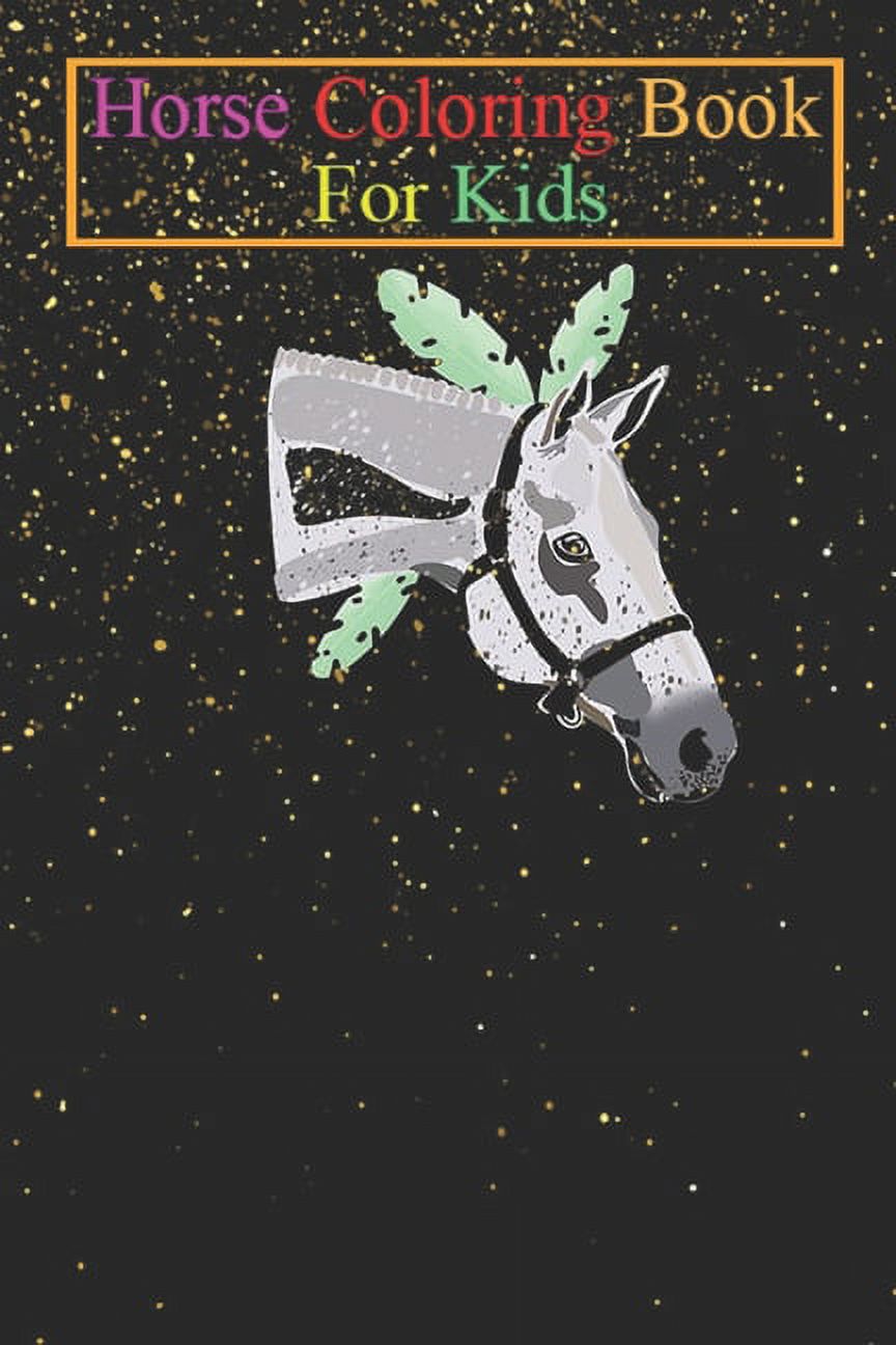 Horse Coloring Book For Kids : Grey horse Animal Coloring Book - For ...