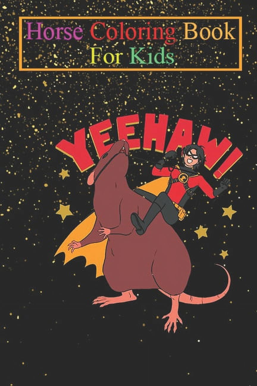 Horse Coloring Book For Kids: Red Robin Riding A Rat Like A Horse ...