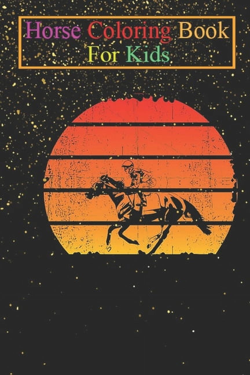 Horse Coloring Book For Kids : Sunset horse riding Animal Coloring Book ...