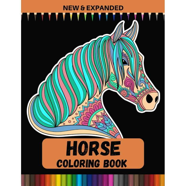 adult coloring book horses