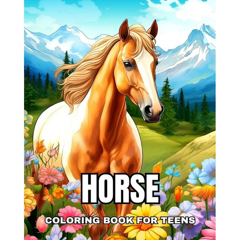 realistic horse coloring book