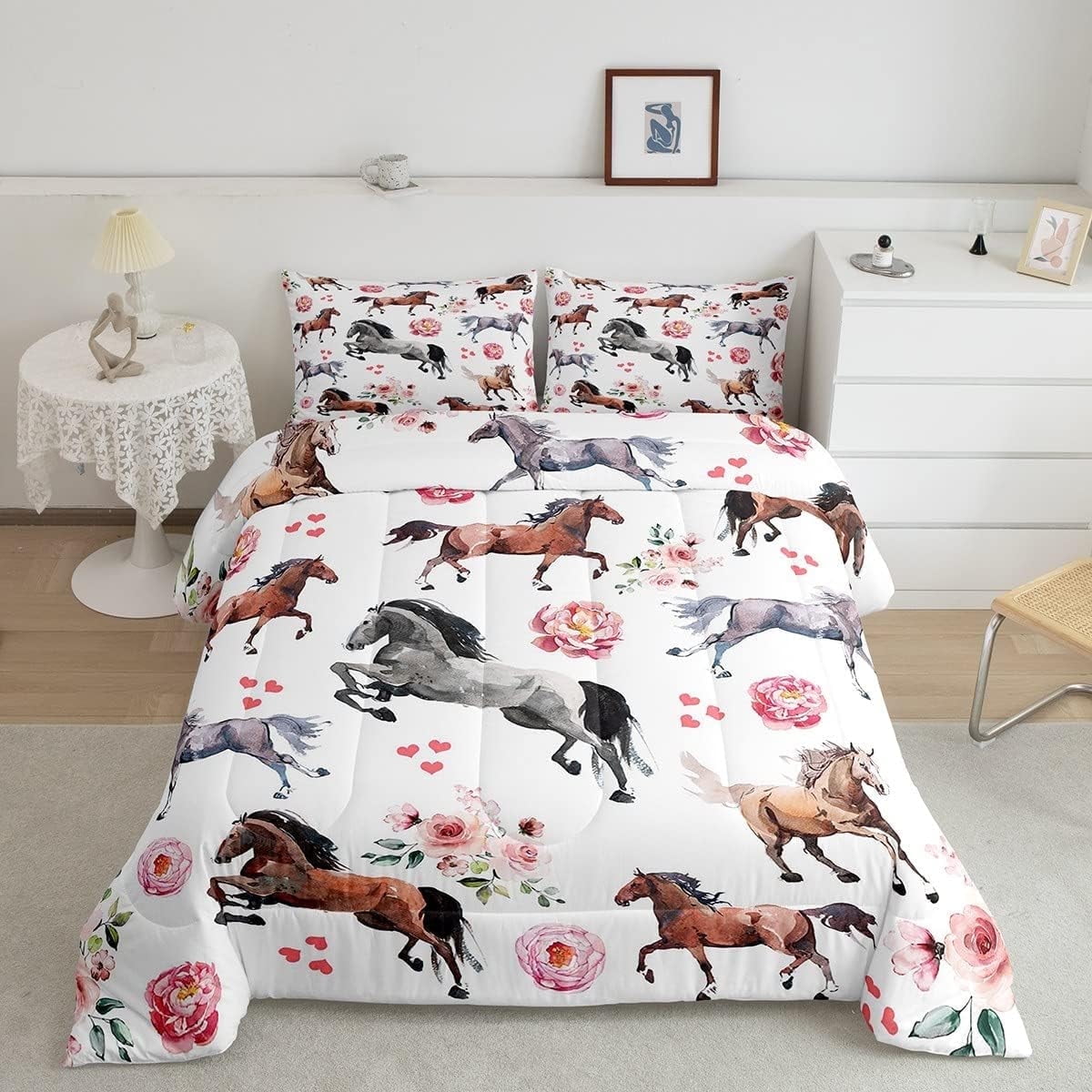 Walmart Horse Comforter Set, Twin Size, Western Cowboy Theme, Kids ...
