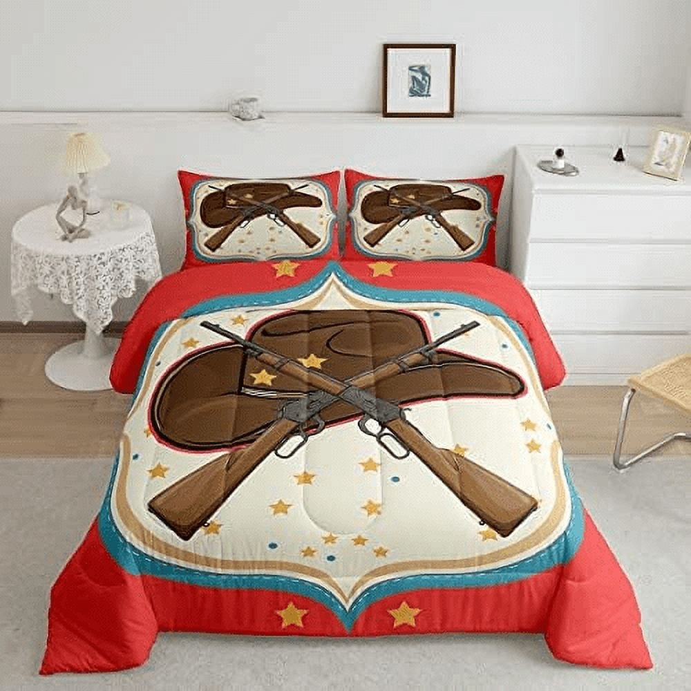 Horse Comforter Set Twin Size Kids Floral Botanical Comforter for Boys Girls Teens Wild West ...