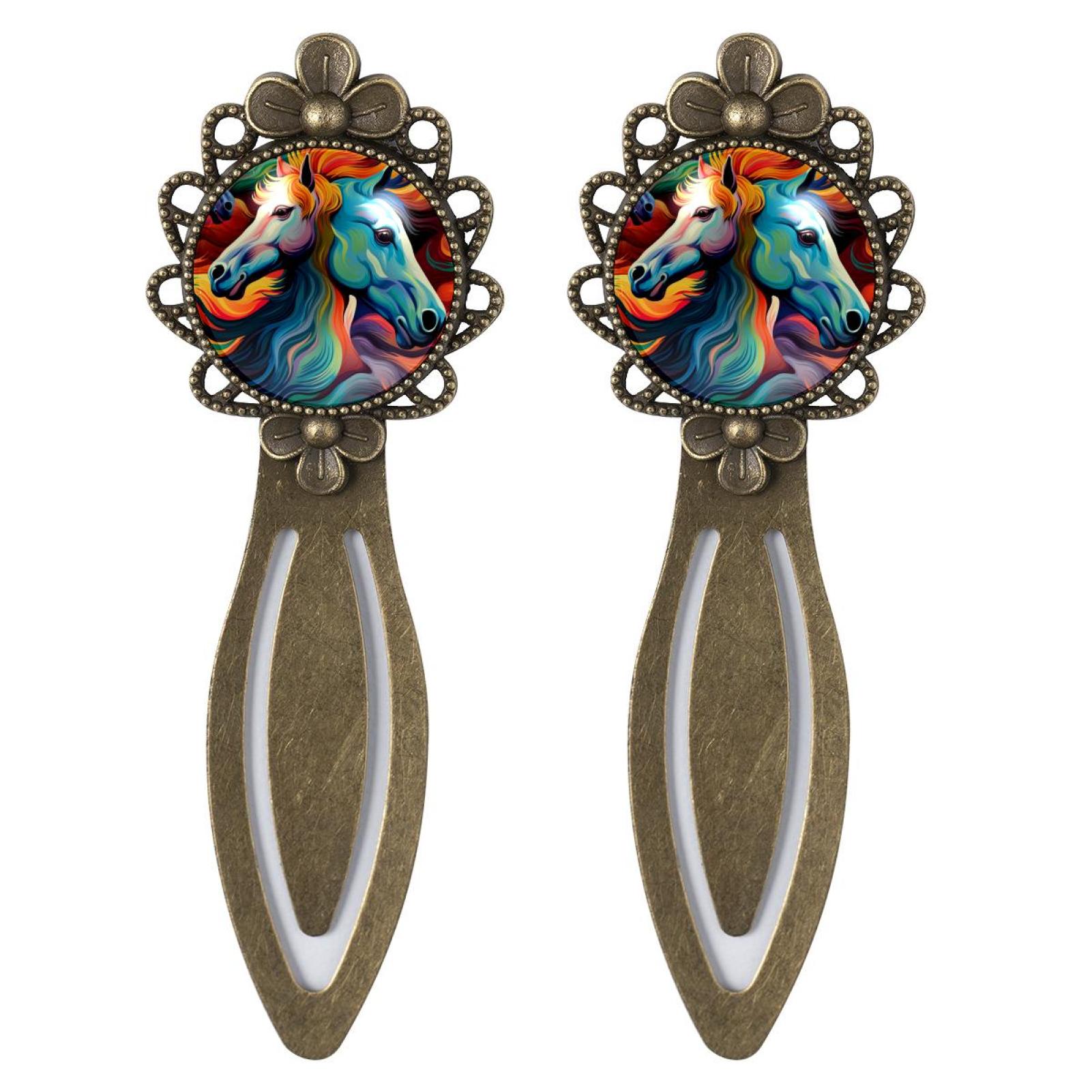 Horse Copper-Colored Lace Bookmarks Set of 2 - Stainless Steel Reading ...