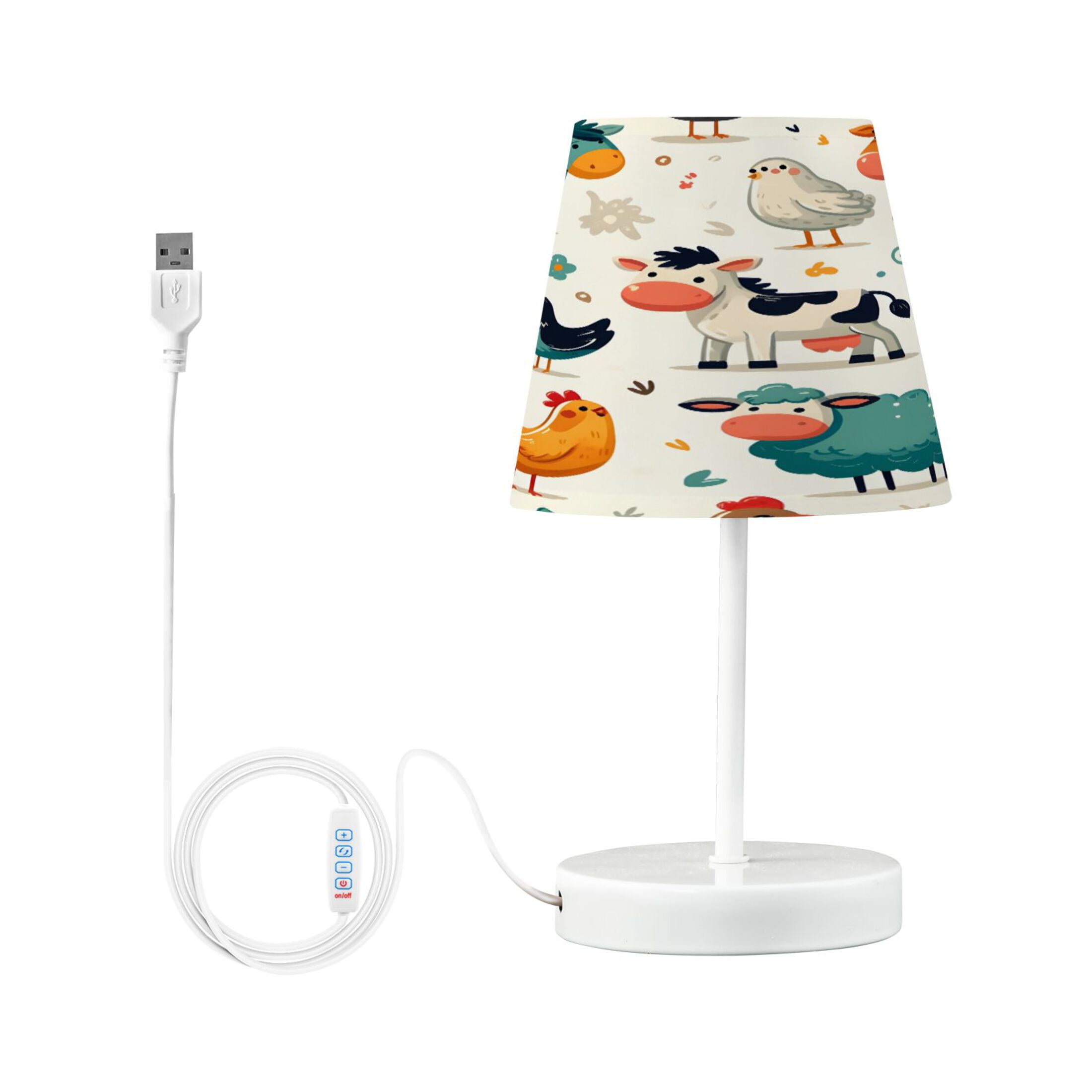 Horse Cow Chicken Bird Sheep Desk Lamp LED Table Nightstand Lamps with ...