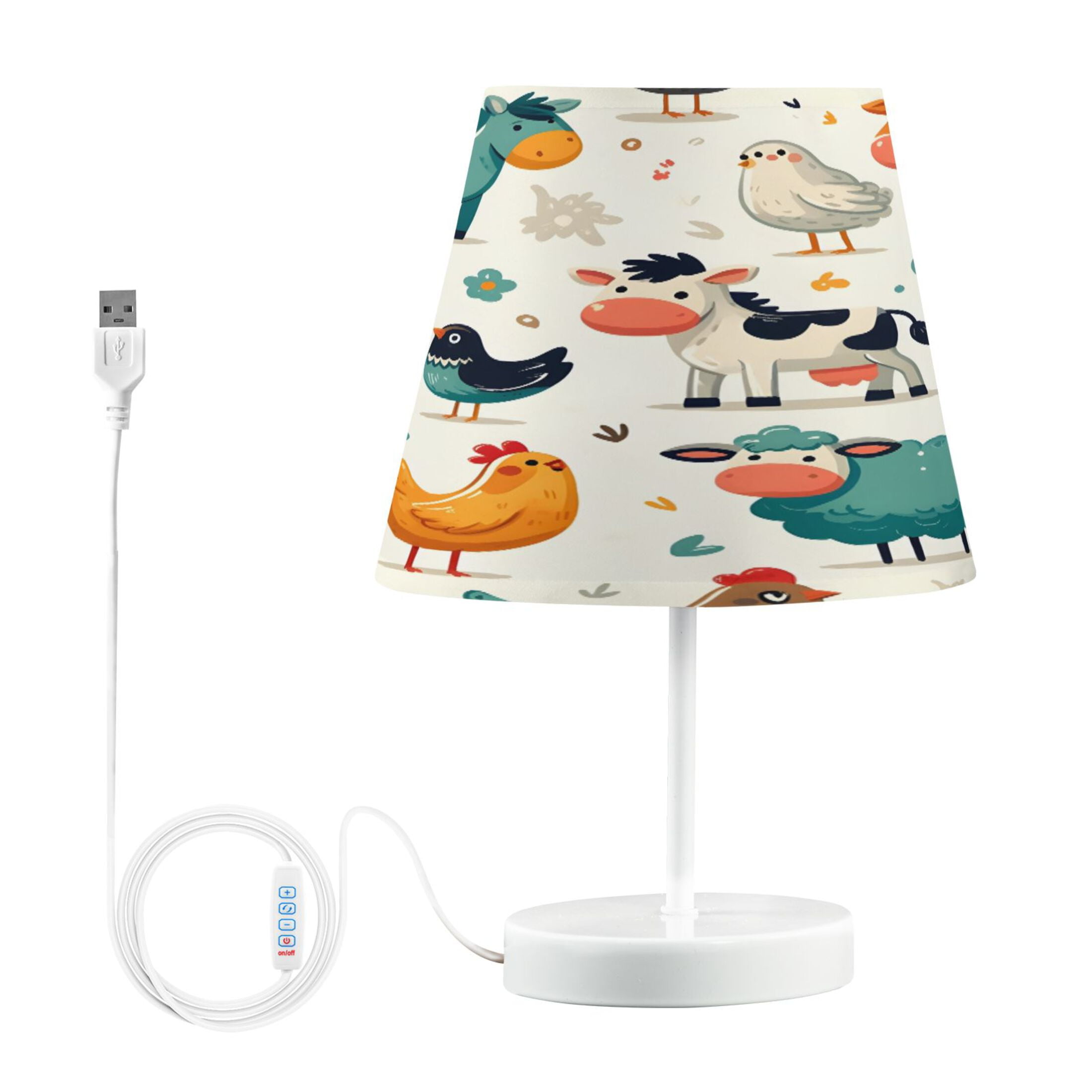 Horse Cow Chicken Bird Sheep Desk Lamp LED Table Nightstand Lamps with ...
