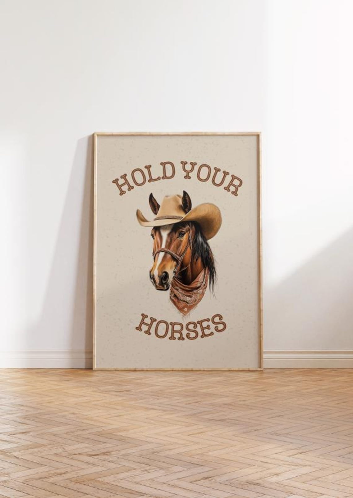 Horse Cowboy Hat Print, Neutral Western Art, Western Horse Wall Decor ...