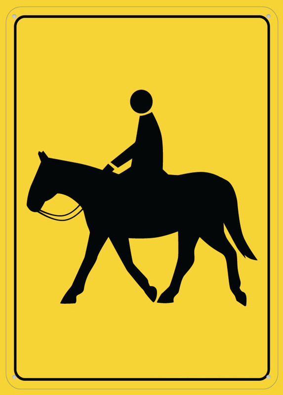 Horse Crossing Pictogram Sign 12X8 Inch Aluminum Uv Ink Printed For ...