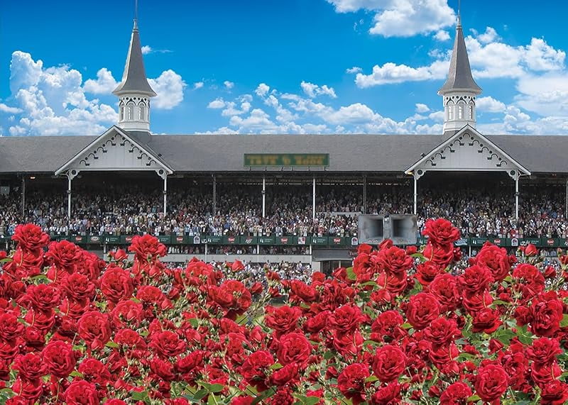 Horse Day Backdrop Red Rose Horse Racing Themed Photography Background ...