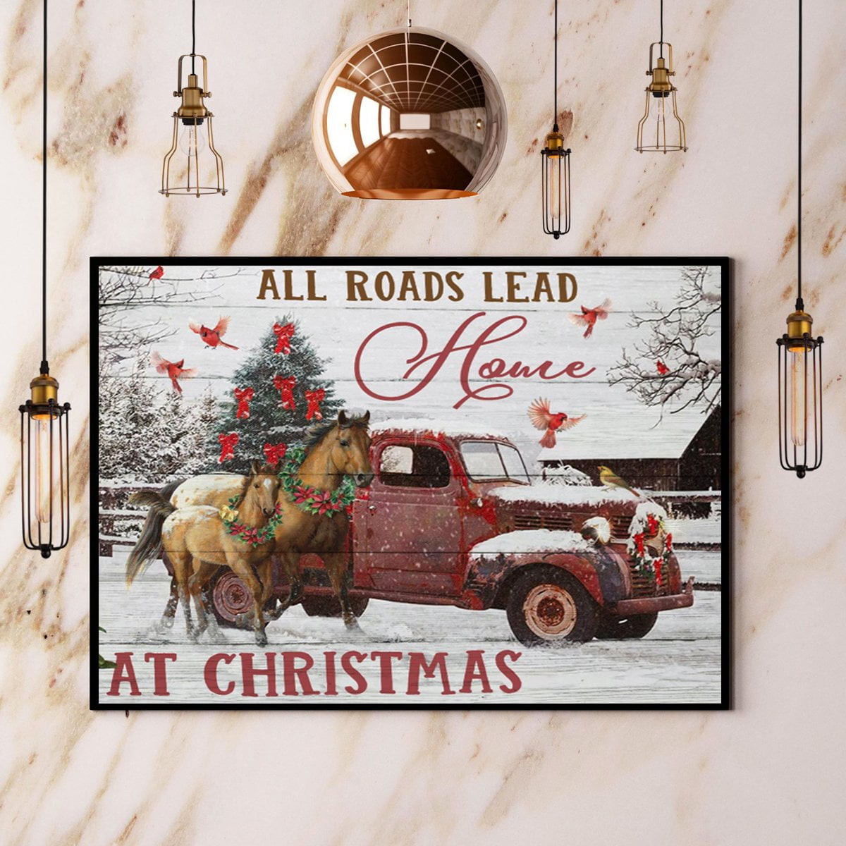 Horse Dodge Warlock Cardinal All Roads Lead House At Christmas Paper ...
