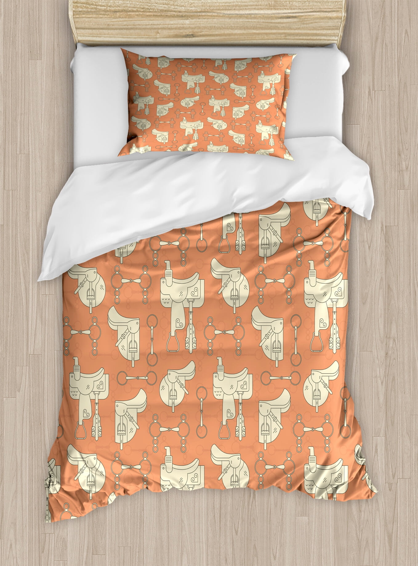 Horse Duvet Cover Set, Demonstration of Saddles and Bits Riding Western ...
