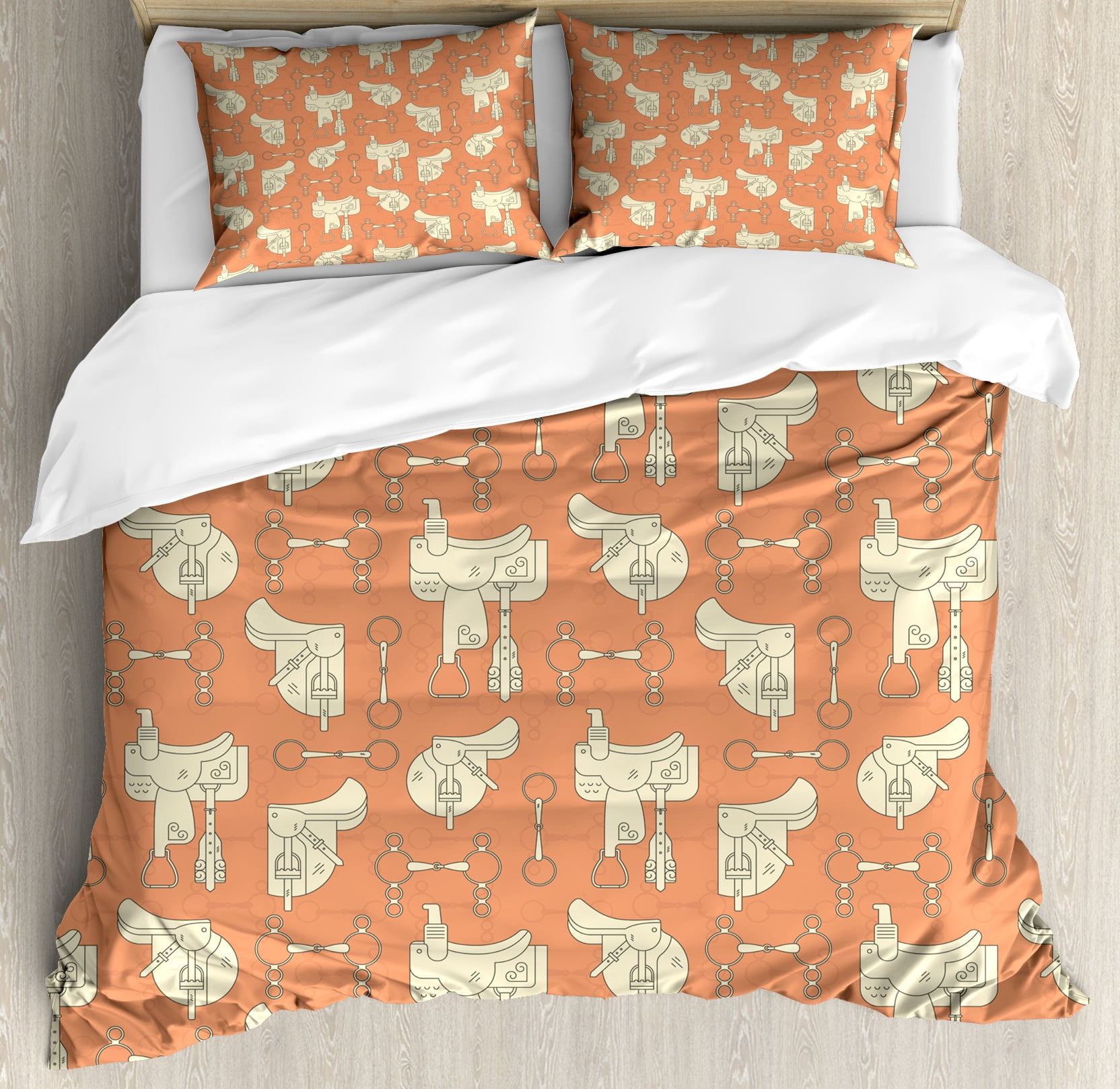 Horse Duvet Cover Set, Demonstration of Saddles and Bits Riding Western ...