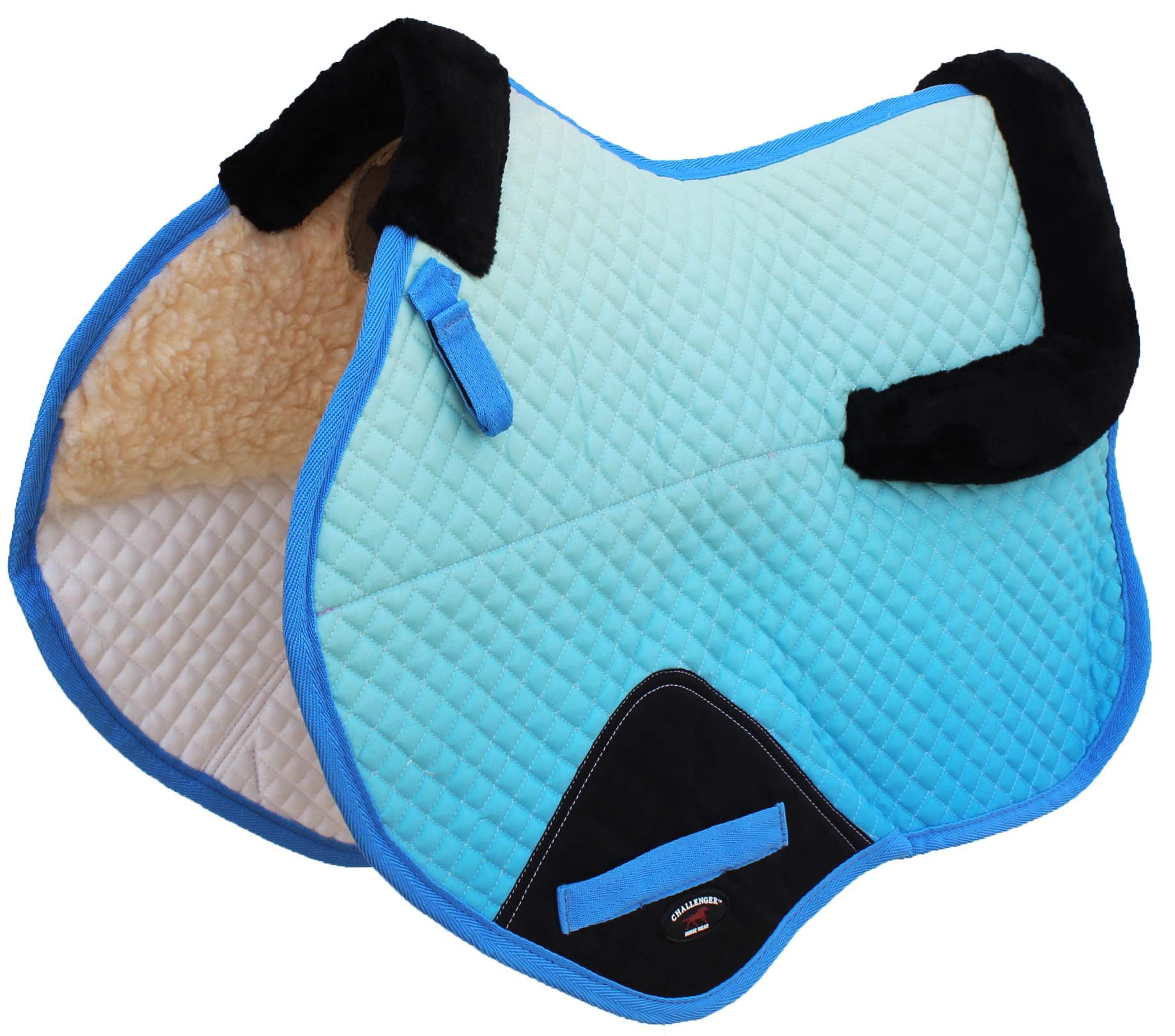 Horse English Contoured Cotton Quilted Close Contact Trail Saddle Pad ...