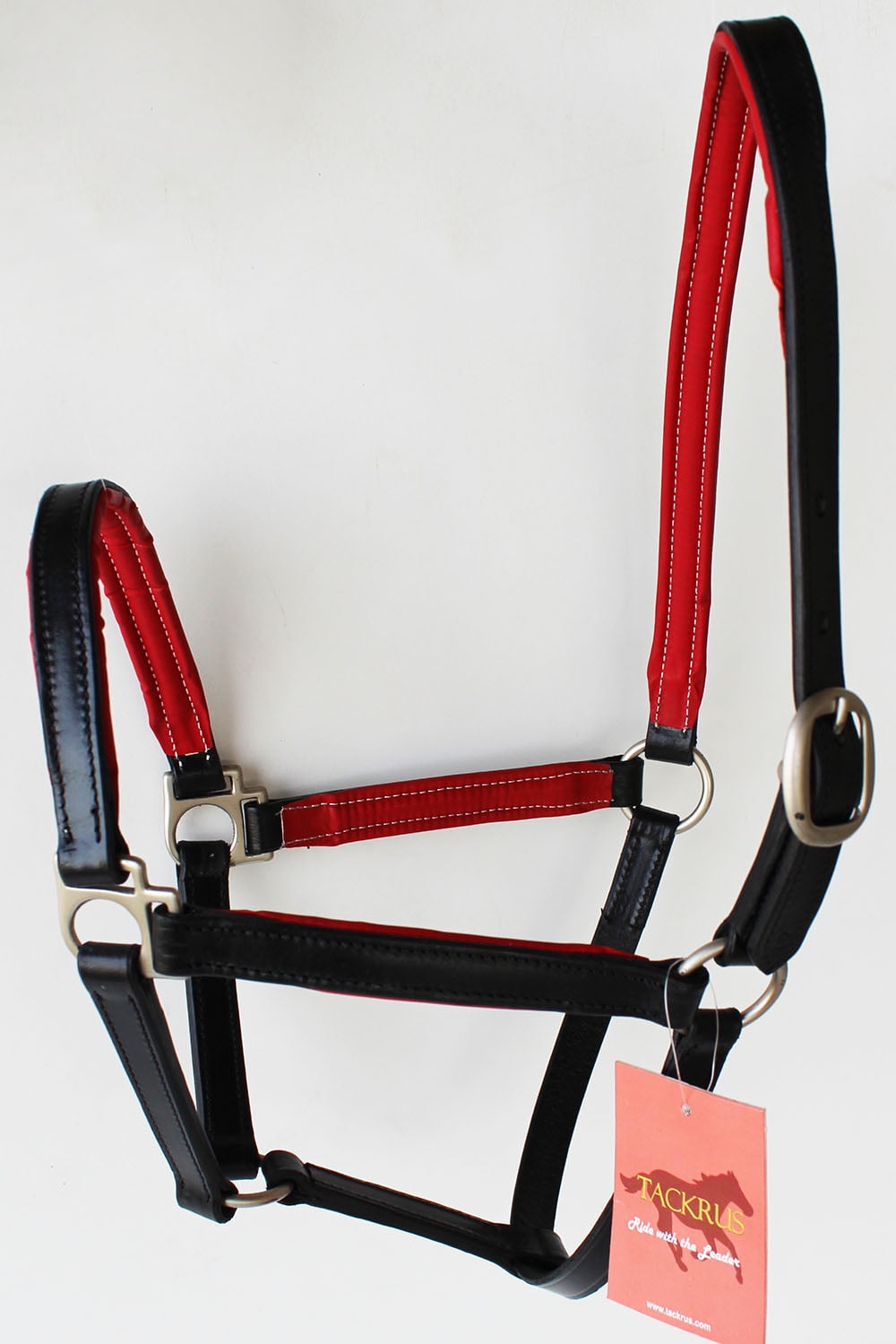 Horse English Padded Leather PONY Western Show Halter Red 803209RDP ...