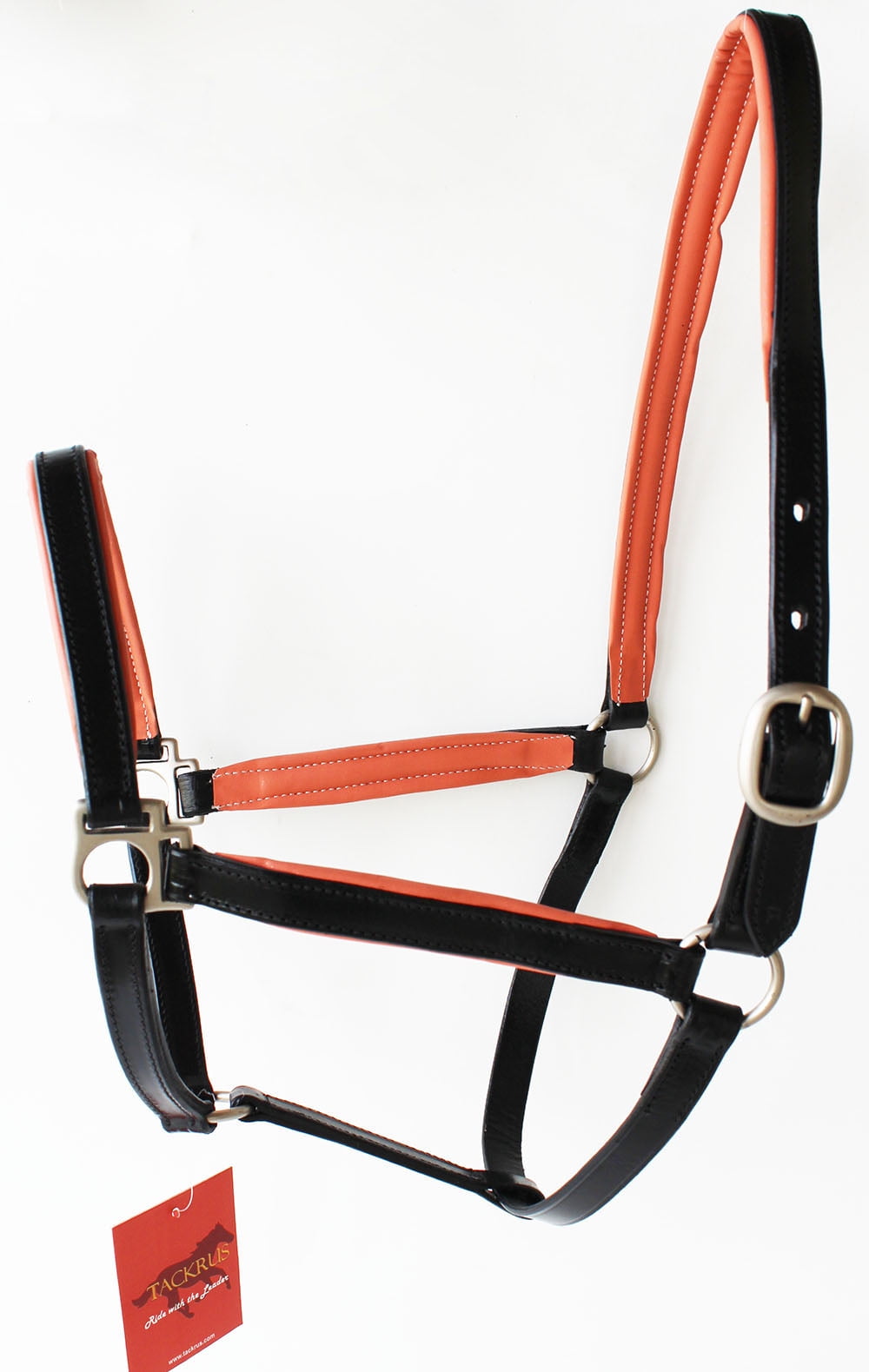 Horse English Padded Leather Western Show Halter Salmon Full 803209SMF ...