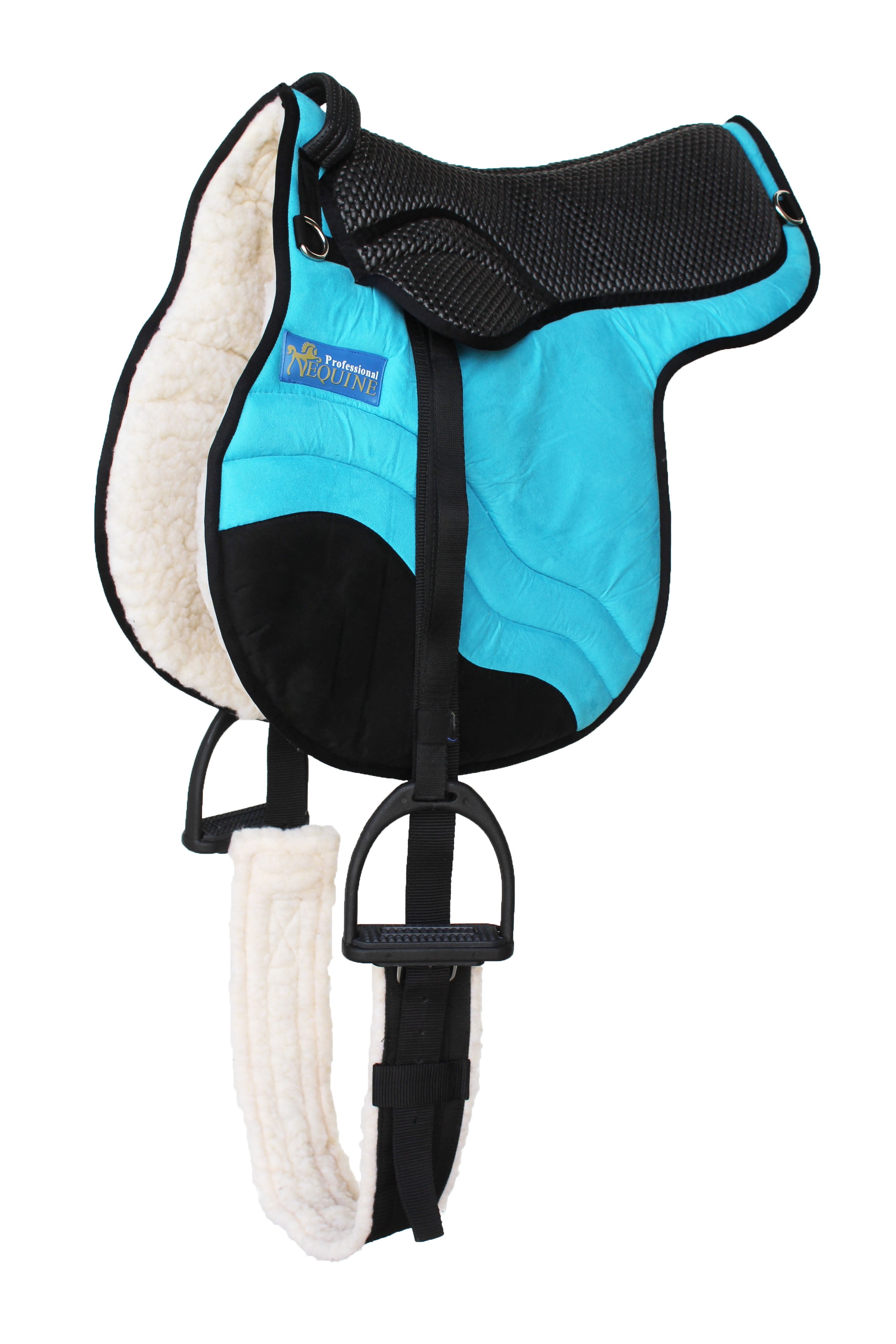 Horse English Western Trail Fleece Padded Adjustable Bareback Saddle ...