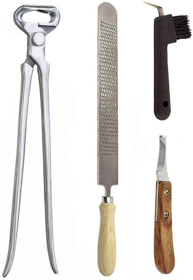 Horse Farrier Tool Horse Farrier 4-Piece Groom Hoof Care Trim Tool Kit ...