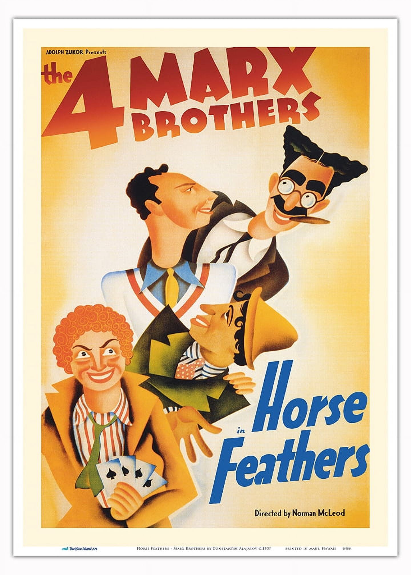 Horse Feathers - Starring The Marx Brothers - Vintage Film Movie Poster ...