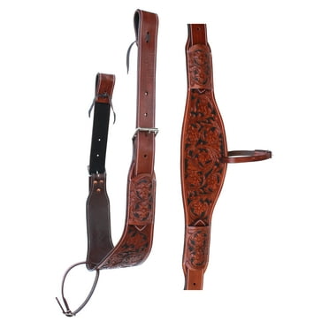 Horse Western Floral Tooled Leather Rear Flank Back Saddle Cinch w ...