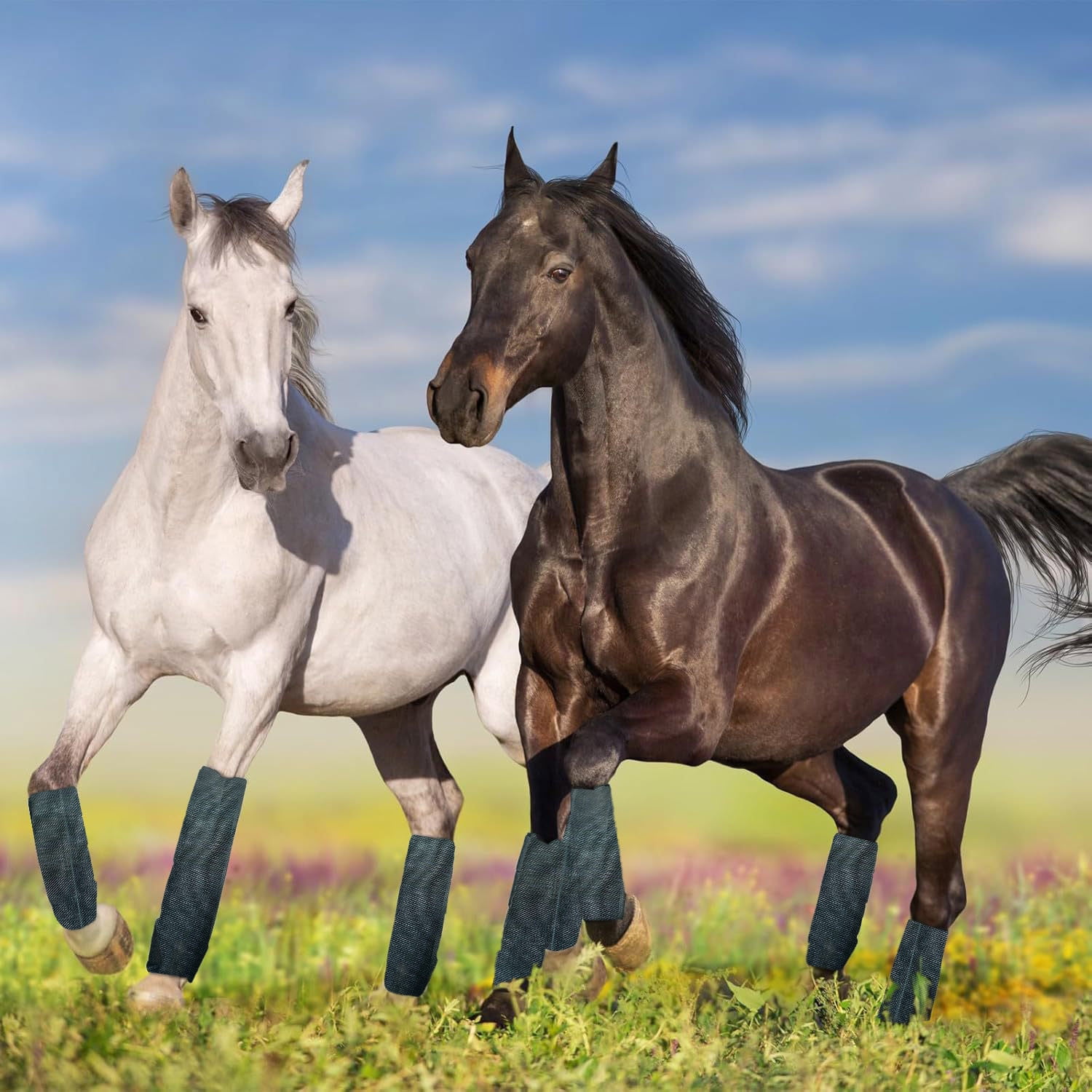 Horse Fly Boots 4 Pack Breathable Mesh Leg Wraps For Summer Turnout ...