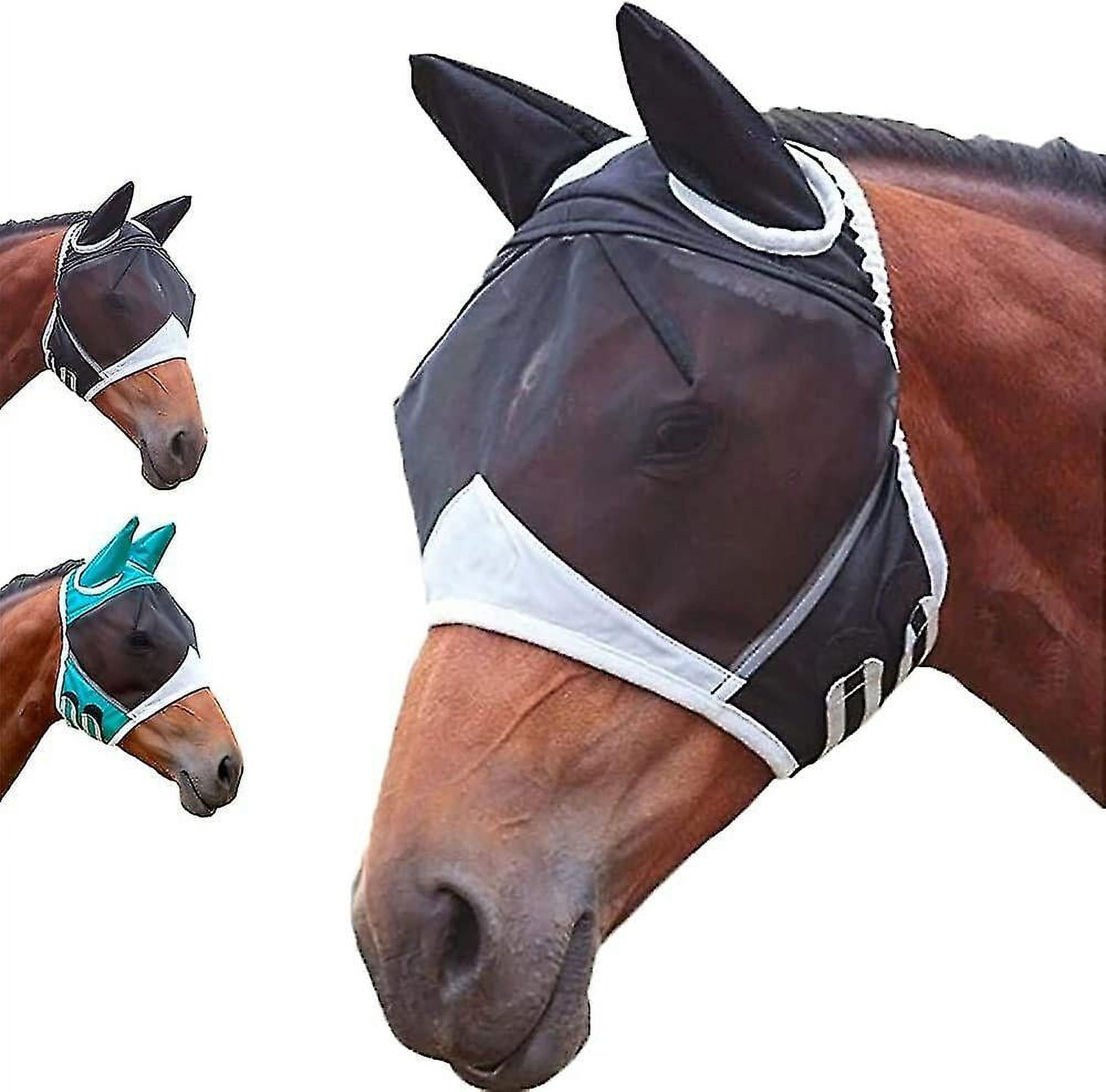 Horse Fly Mask Uv Protection Horse Fly Mask With Ears Net/forelock Hole ...