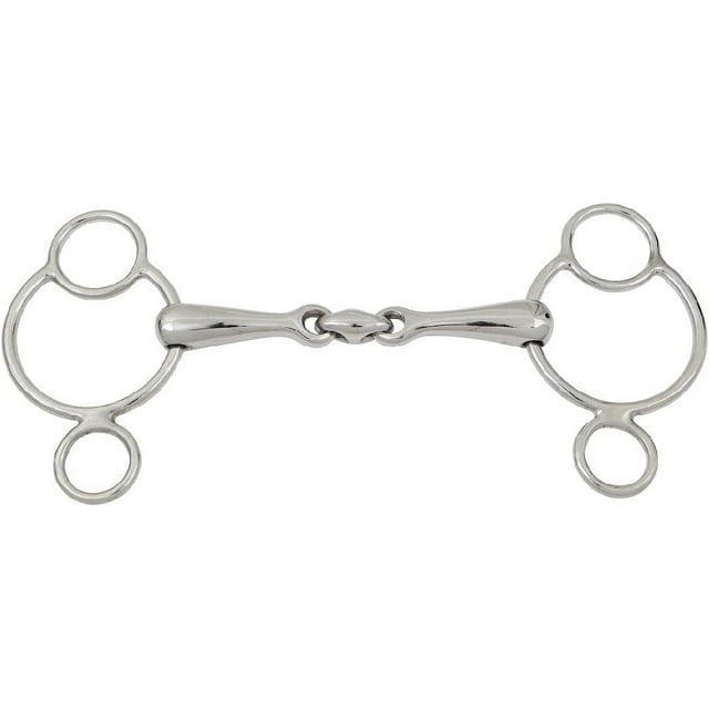 Horse Gag Bit Snaffle 3 Ring Mouth Piece Lozenge Stainless Steel (4.75 ...
