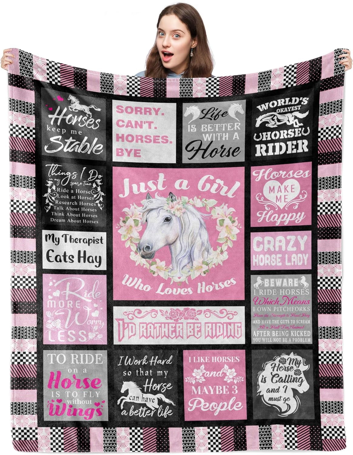 Horse Gifts for Girls, Horse Blanket 50"x60", Horse Gift for Women ...