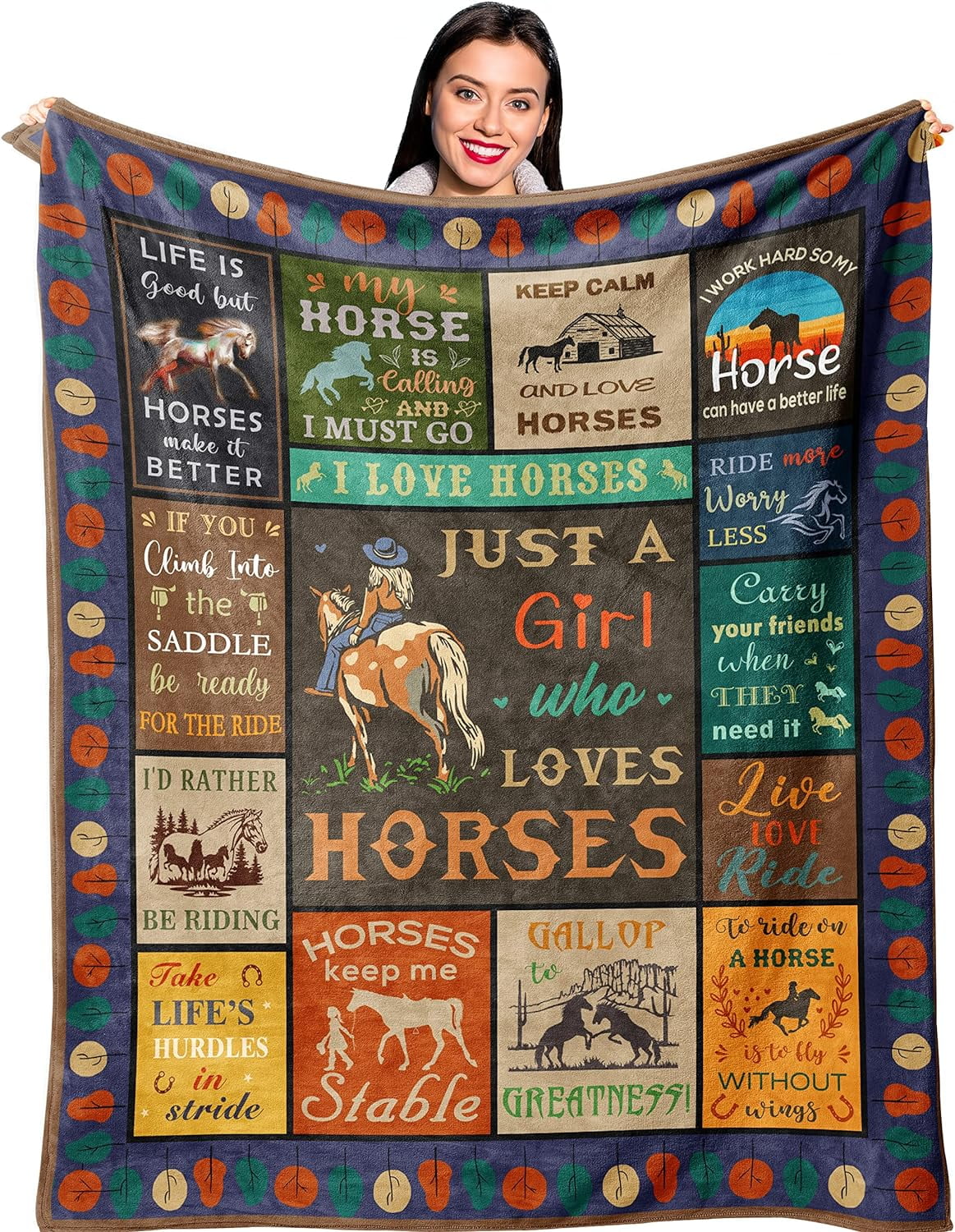 Horse Gifts for Women, Horse Blanket for Girls, Gifts for Horse Lover ...