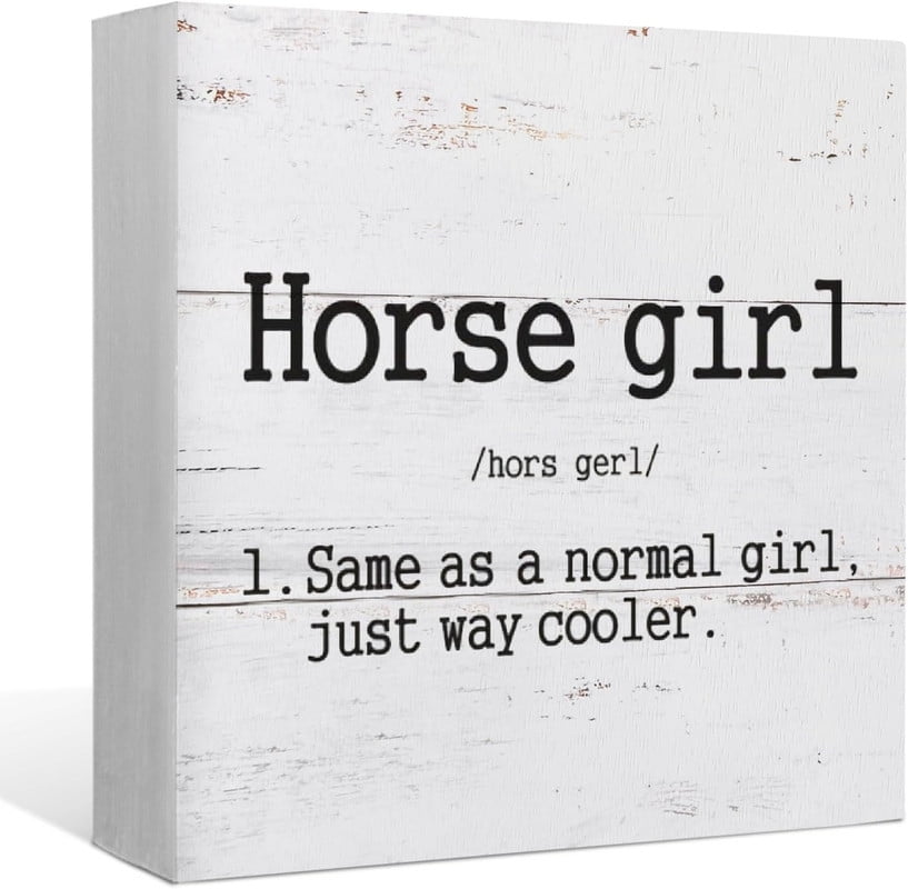 Horse Girl Definition Wood Box Sign Desk Decor,Rustic Wooden Block Sign ...