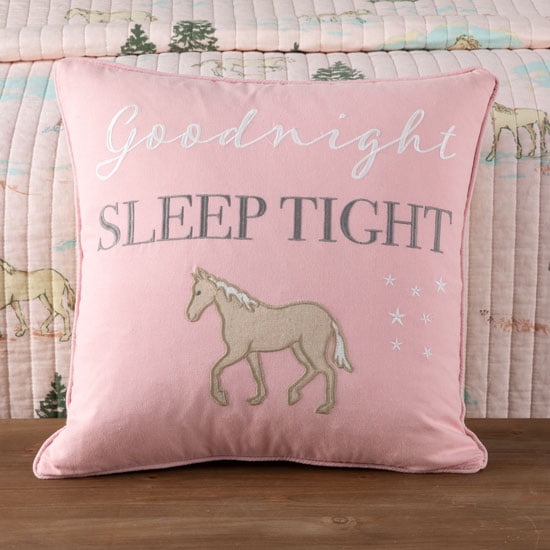 Cute Kids Pink Woodland Ponies Sleep Tight Pillow for Girls - Walmart.com