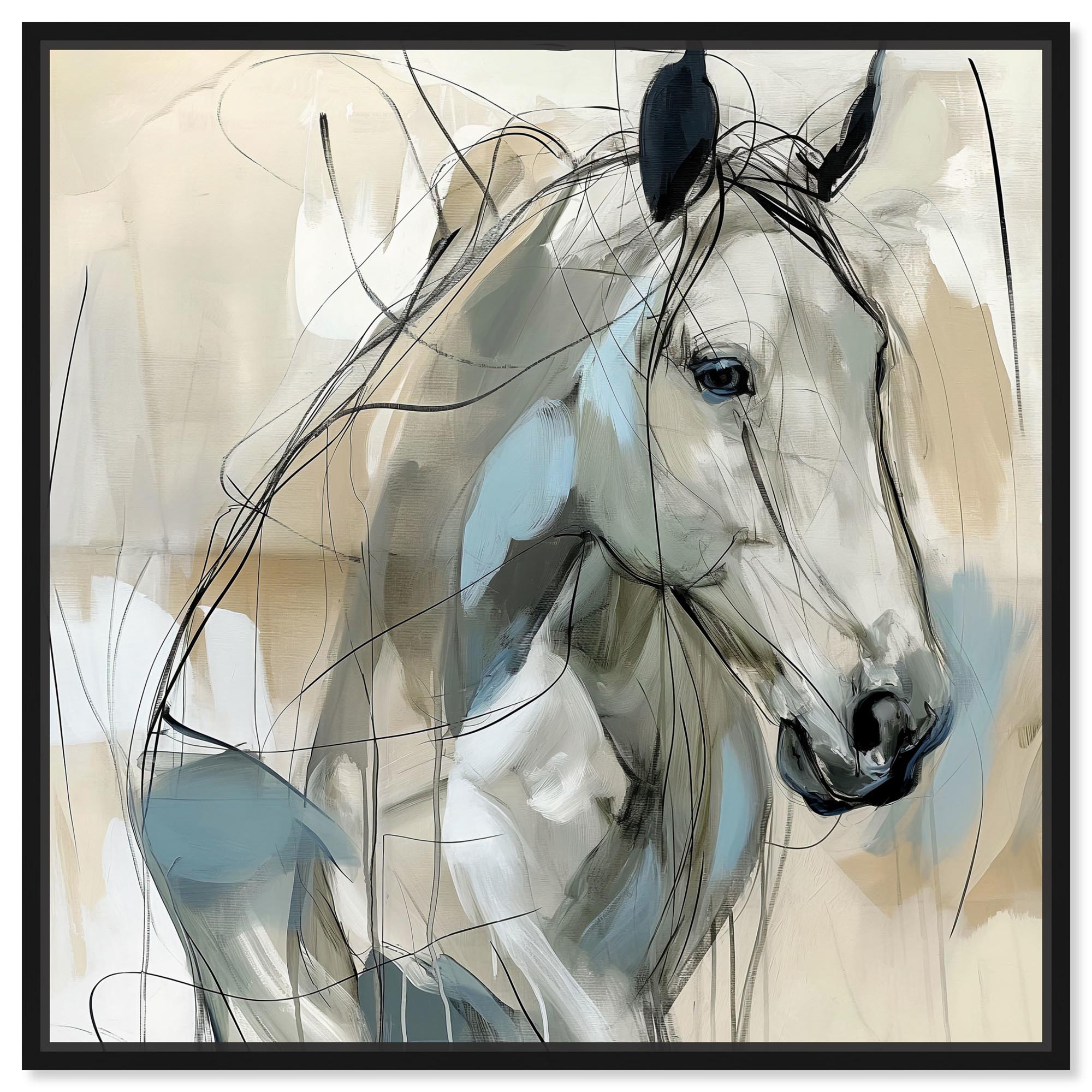 Horse Glint Canvas Horse Wall Art by Art Remedy, Black Frame, 24" x 24 ...