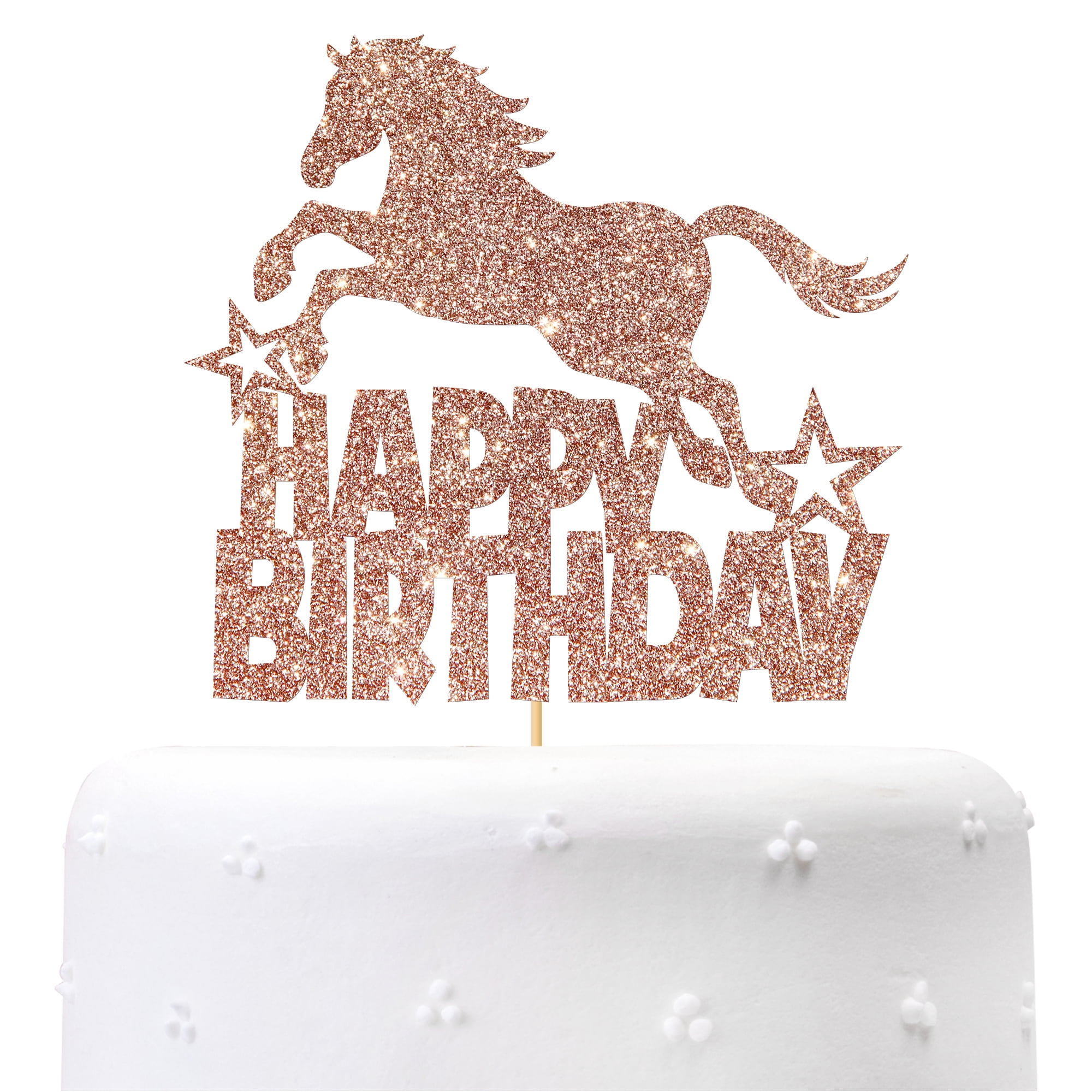 Horse Happy Birthday Cake Topper, Racing Birthday Party Decor ...