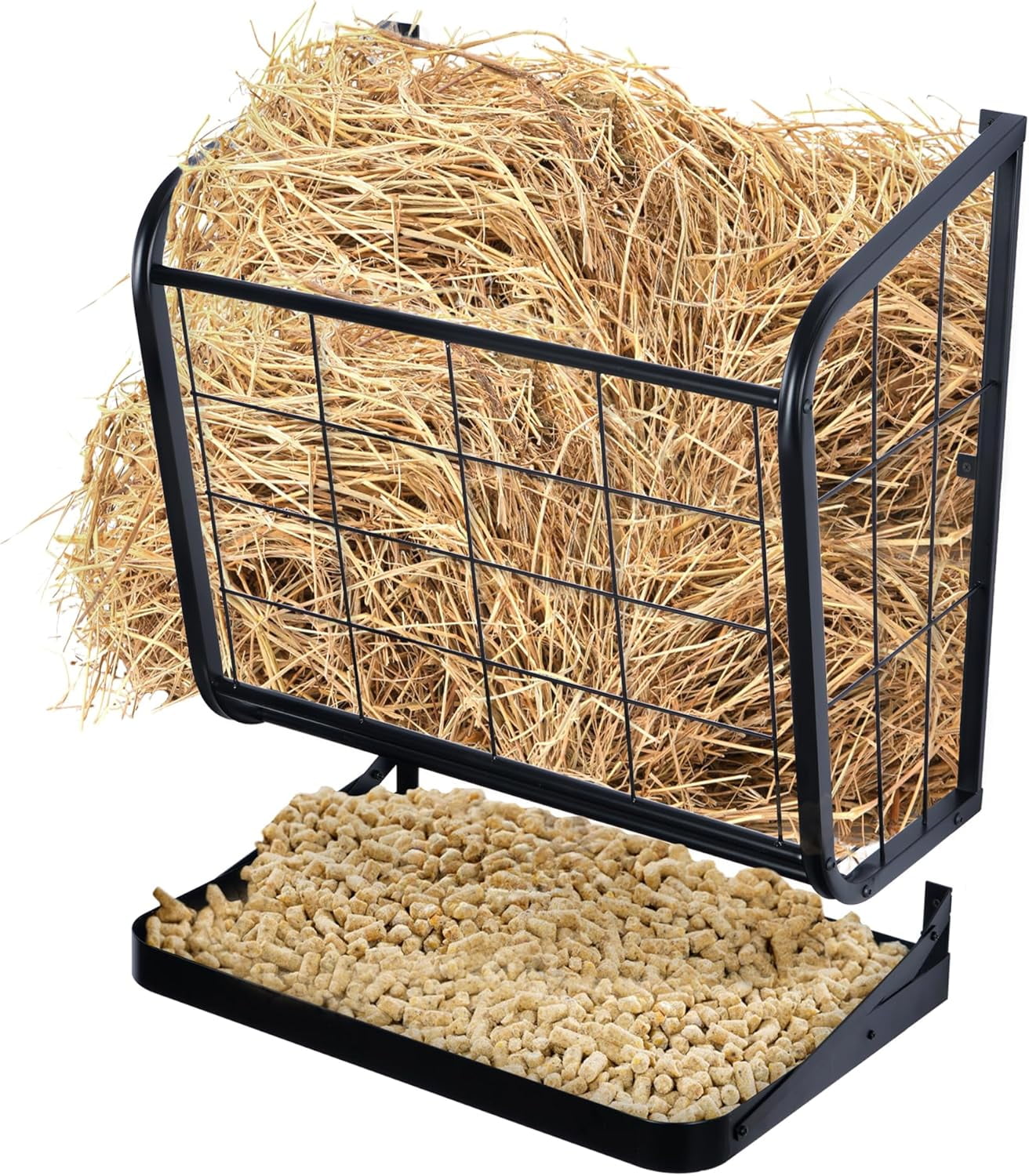 Horse Hay Feeder 24.4x22.83x12.99 in Multiple Wall Mounted Sided Goat ...