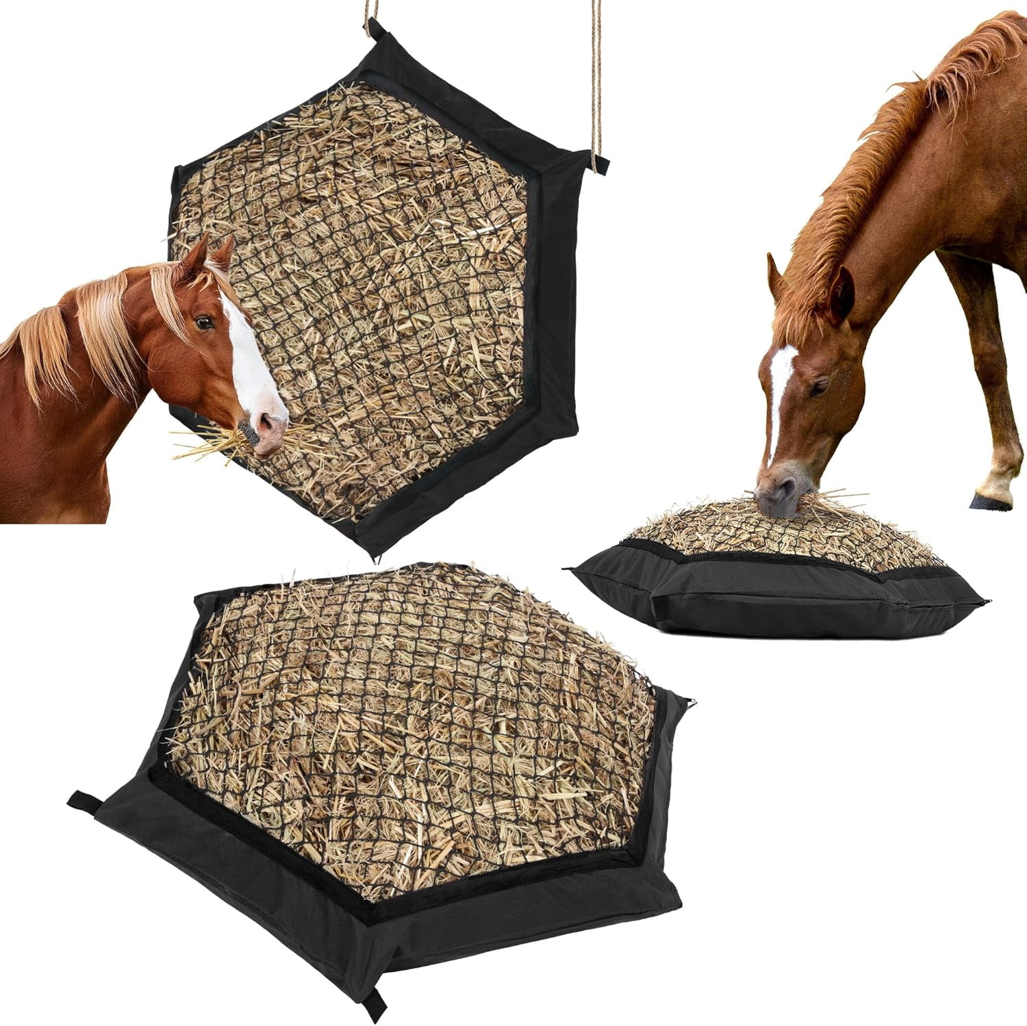 Horse Hay Feeder Slow Feeder Hay Bags for Horses or Goats,Made from ...
